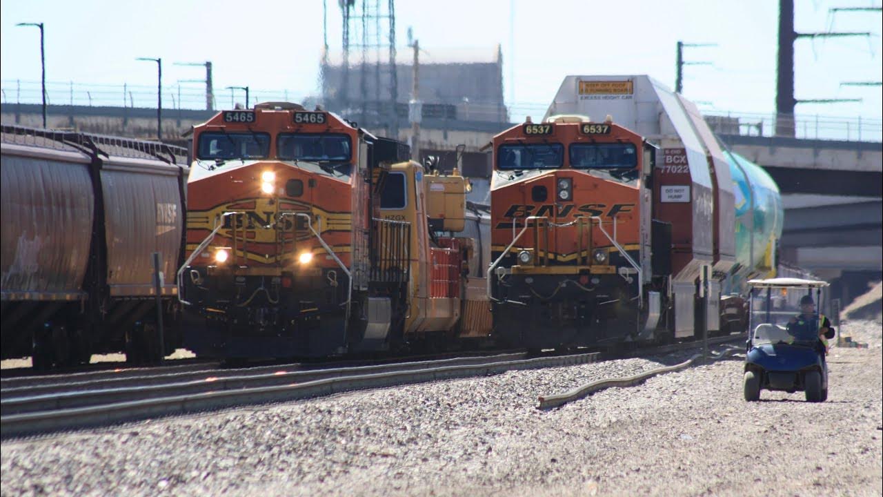 BNSF 5465 Leads a Herzog tie train outside the Denver Metro (4/4/24) - YouTube