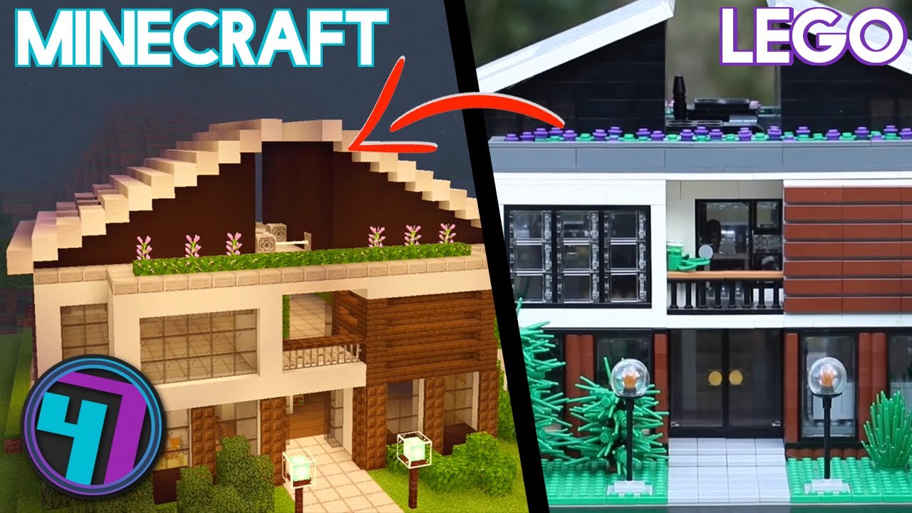 I Built TD BRICKS' LEGO Modern Vacation Mansion MOC in Minecraft - YouTube