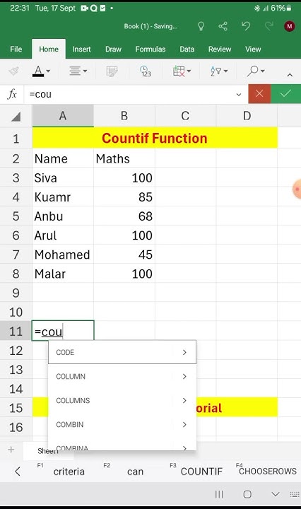 Countif Function in Excel #microsofttips #exceltricks #excelfunction - YouTube