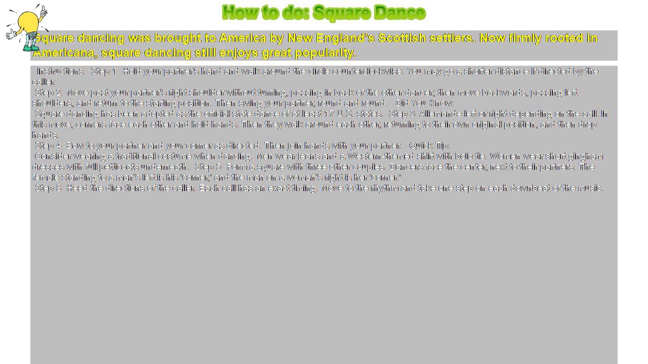 How to do: Square Dance - YouTube