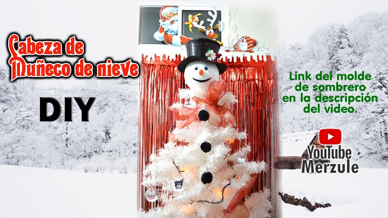 Muñeco de Nieve | Cabeza para pino blanco de Navidad - YouTube