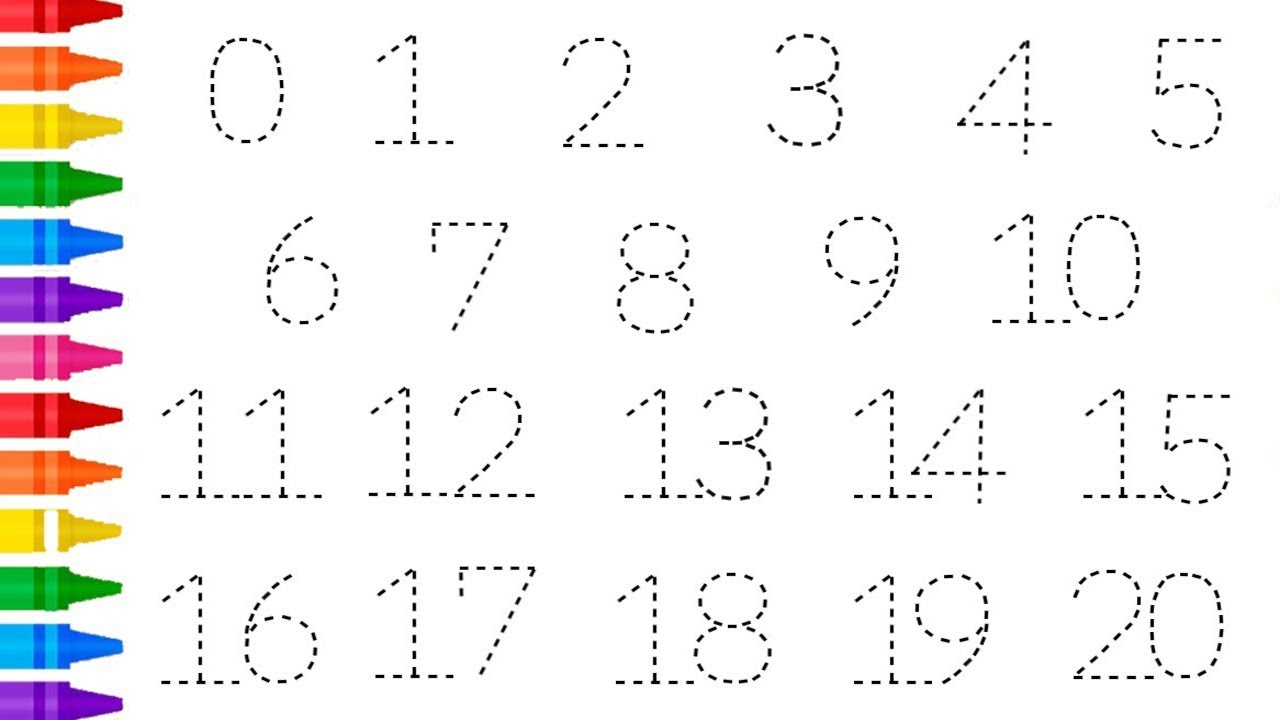 Learn Numbers and Color For Beginner - Tracing Dotted Number 12345 ...