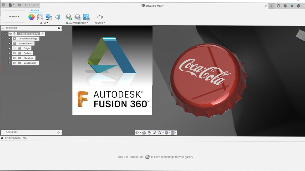 Fusion 360 : Tutorial (coca cola cap) - YouTube