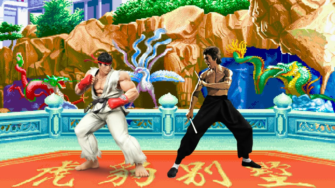 ryu vs bruce lee(fei long) sprite Battle👊 - YouTube