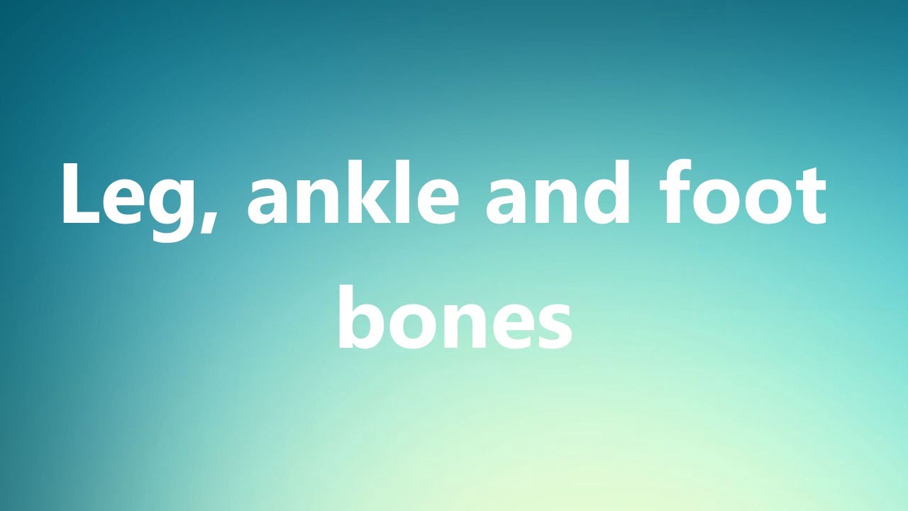 Leg, ankle and foot bones - Medical Definition and Pronunciation - YouTube