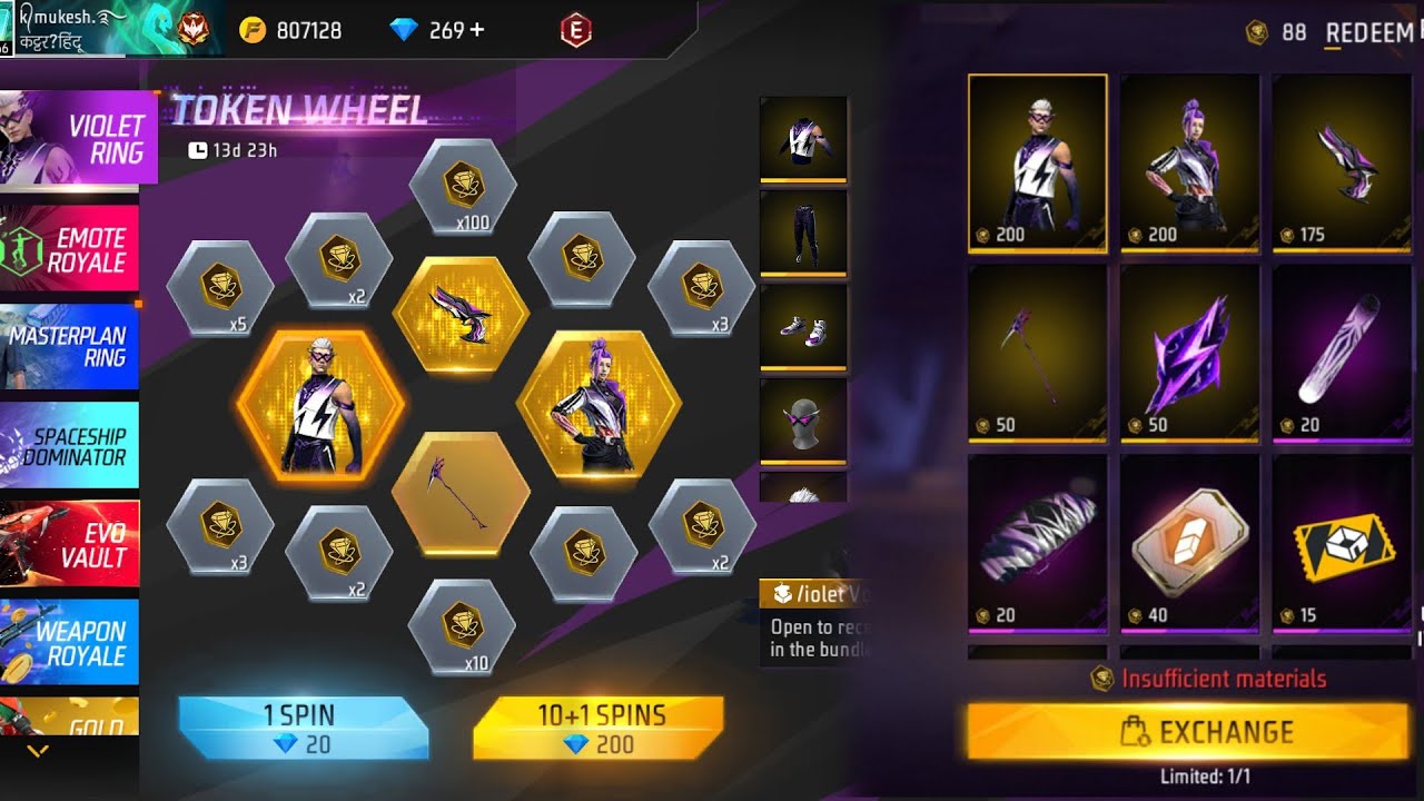 free fire new token wheel event || 25 September new event free fire Max ...