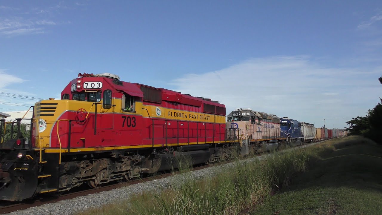 EMDs LEAD THE WAY - FEC 101-23 also BLF701 [BLUE] with BLF702 [PINK ...