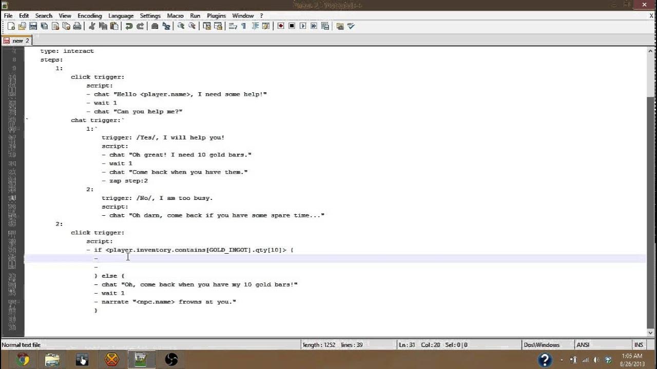 Denizen Scripting Tutorials - Questing 102! - YouTube