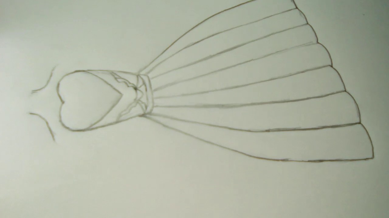 How to draw a fancy dress/dress drawing/dress/beautiful dress design ...