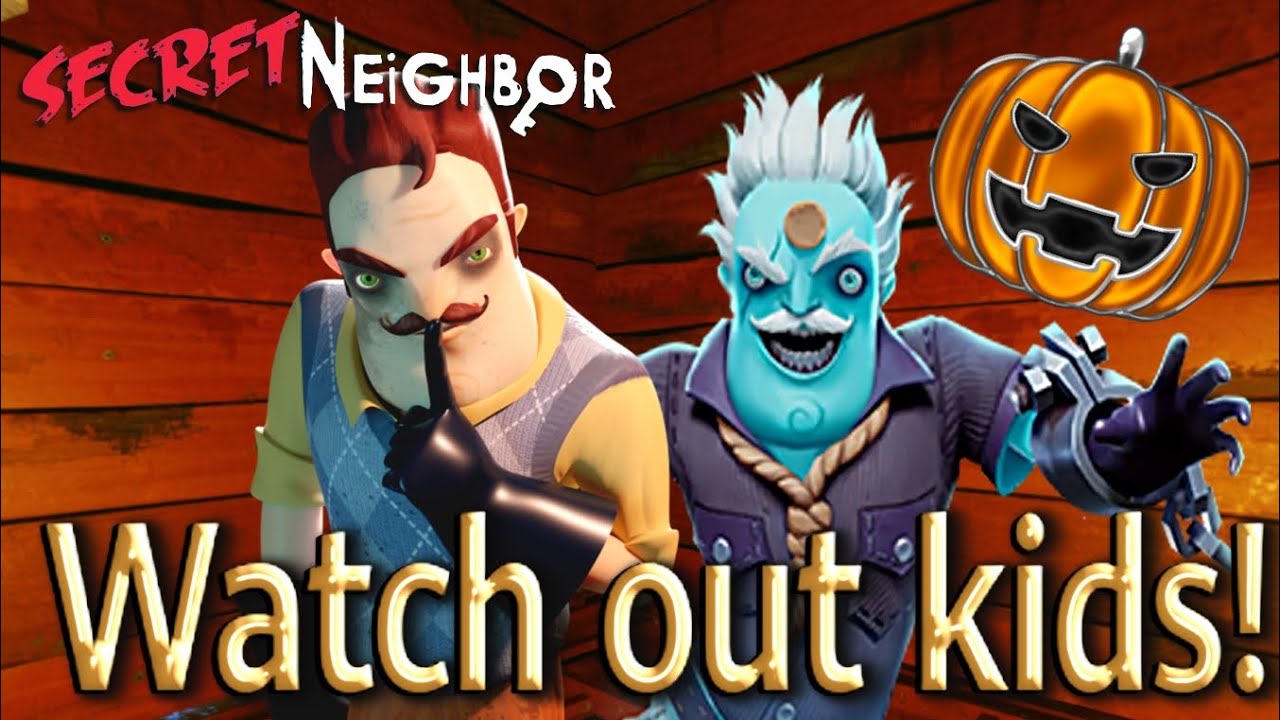 GHOST AND SCARY NEIGHBOR FIGHT THE KIDS! (SECRET NEIGHBOR) - YouTube