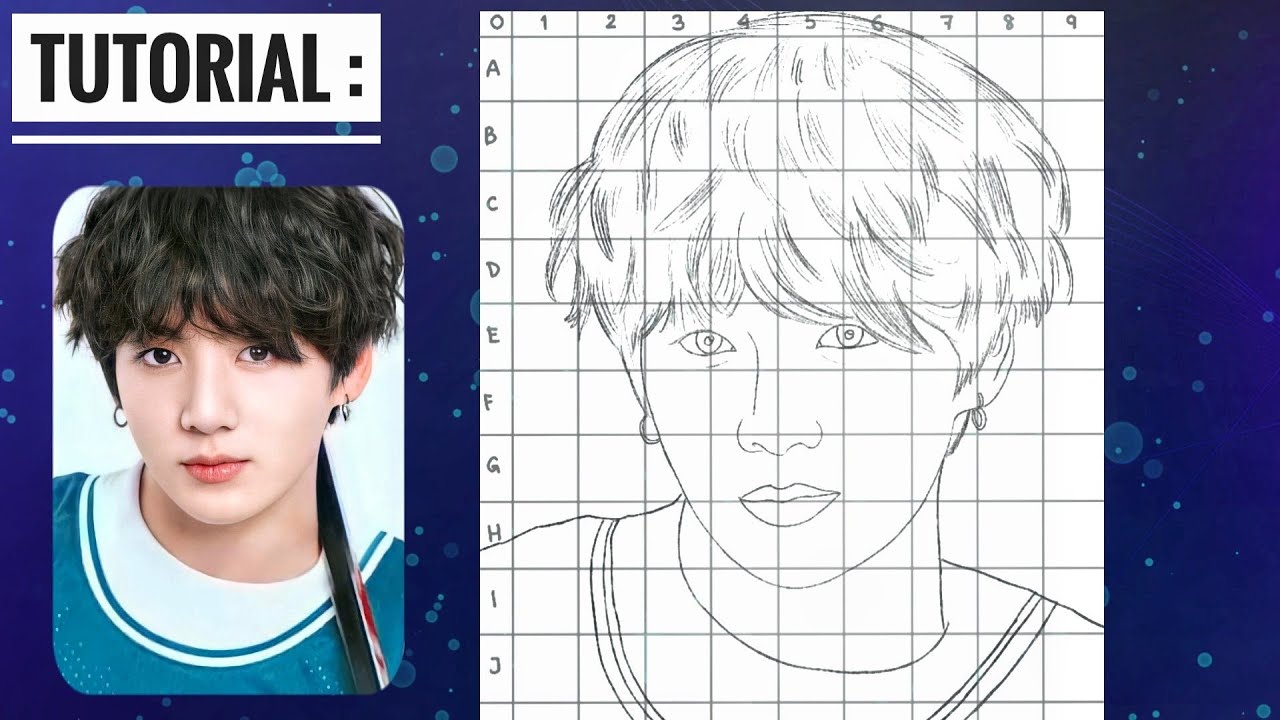 Jungkook Drawing || BTS Drawing Tutorial || BTS Drawing || Jungkook ...