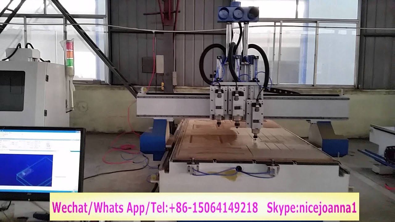 3 Operation CNC Router Machine With 3 Heads For Khaled Lebanon - YouTube