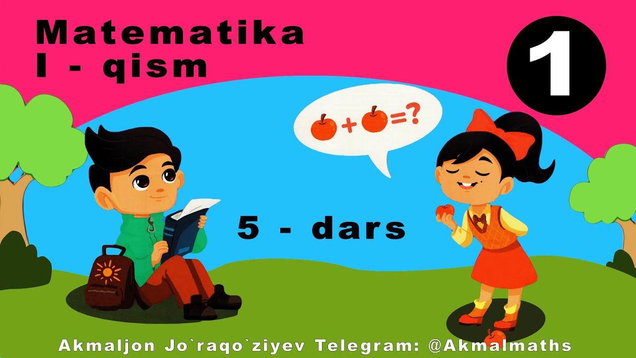 Matematika 1-sinf. 1-chorak. 5-dars ||| Mavzu: Takrorlash. Yassi va ...