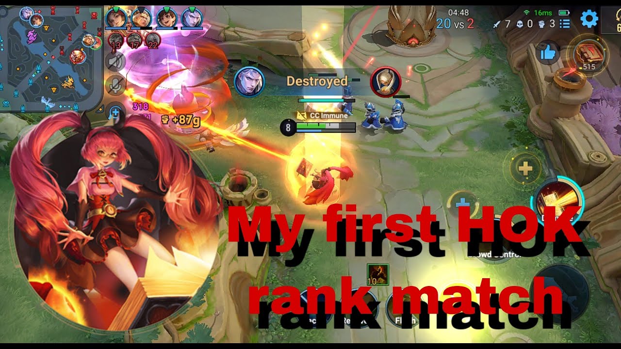 【HOK】My first hok rank gameplay. | Midnight•零 - YouTube