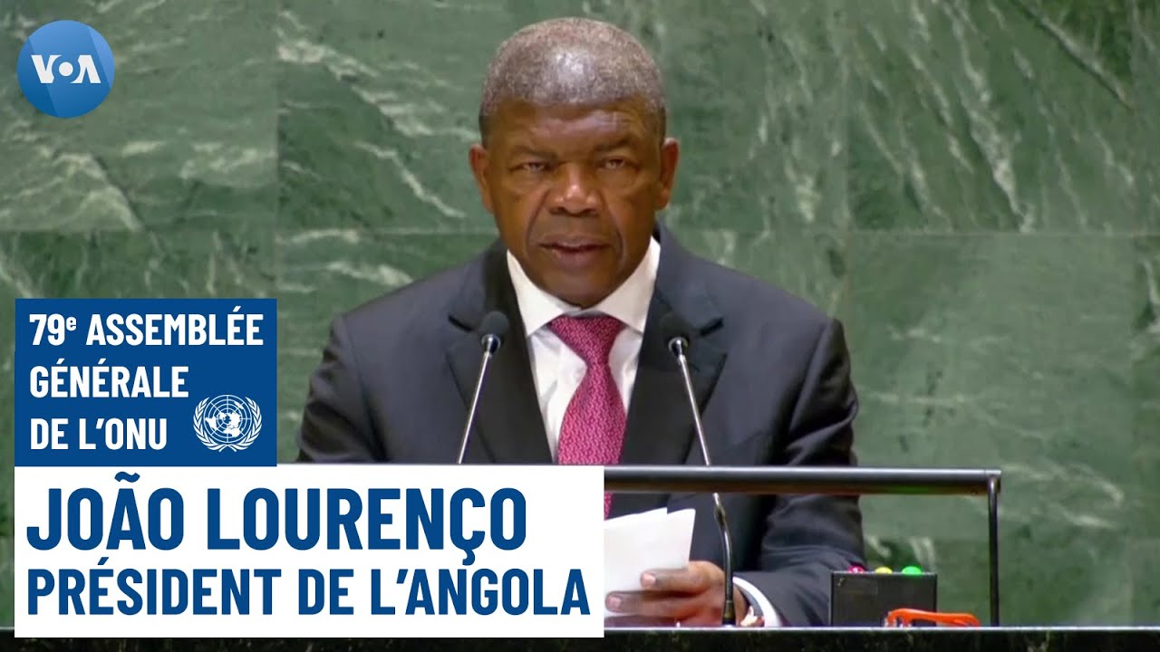 Le président angolais João Lourenço à la tribune de la 79e Assemblée ...