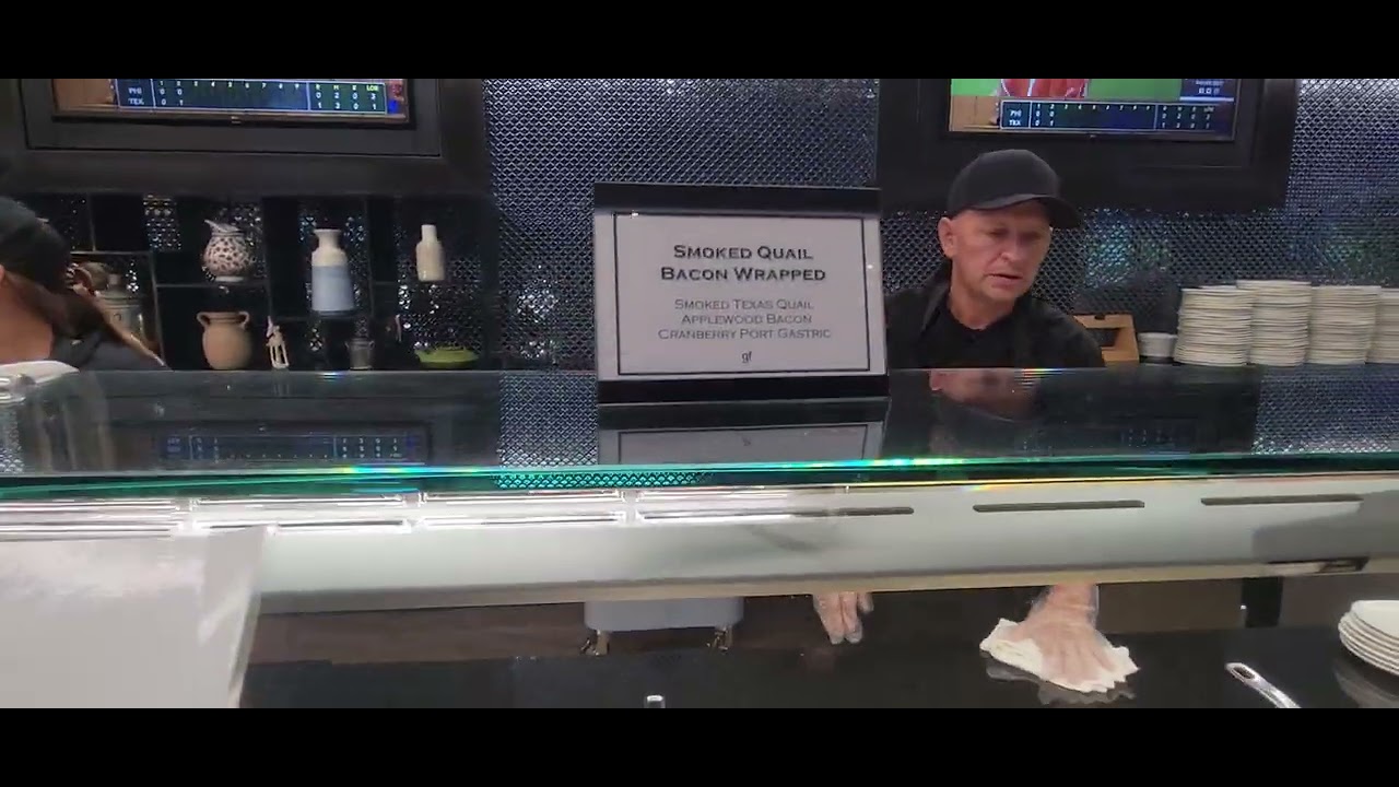 Texas Rangers 1st Base Club 4/2/23 menu included Crawfish Tortellini ...