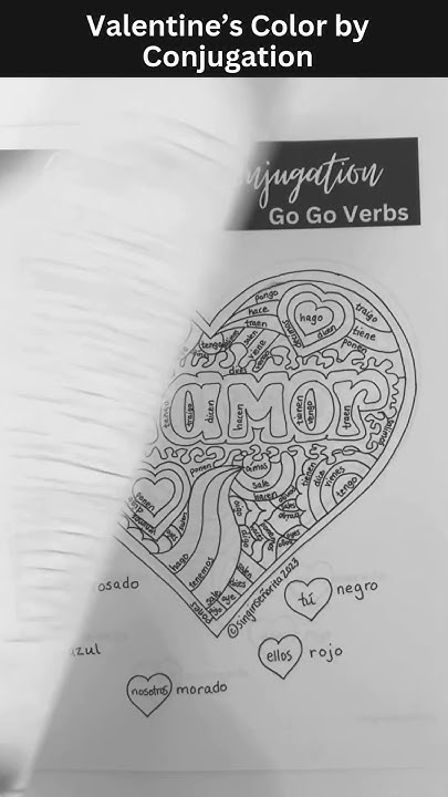 Valentine's Day Color By Conjugation Pages - YouTube