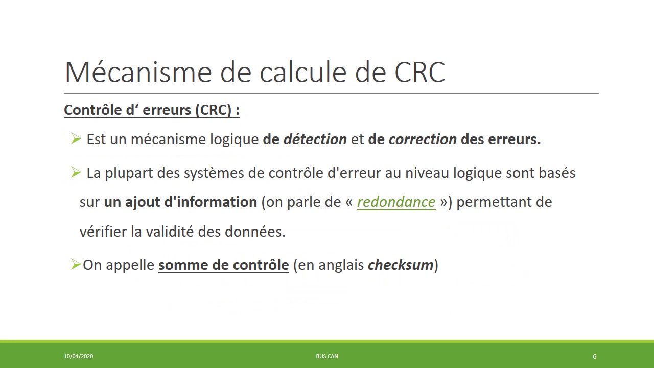 le bus CAN, Part 3 :"Gestion des erreurs , le CRC, Trame de surcharge ...