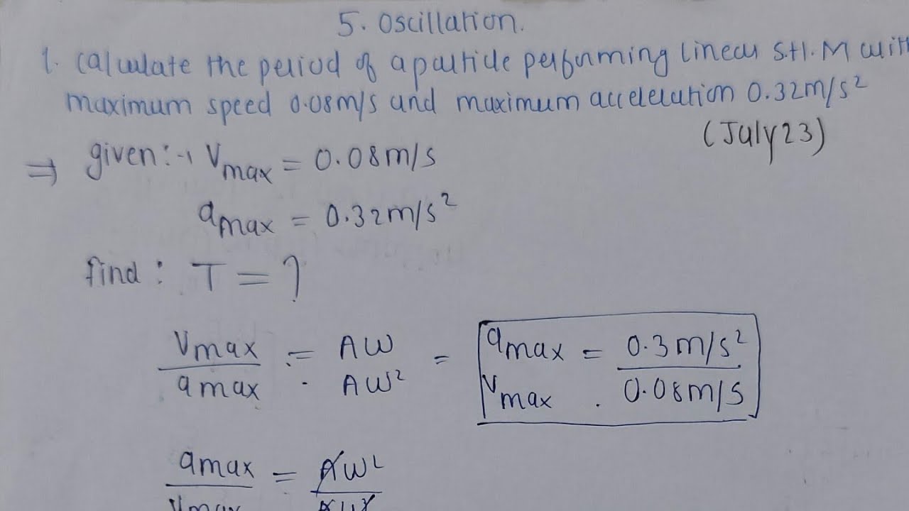 5 Lesson Oscillation | Numerical | Physics | most important numerical ...