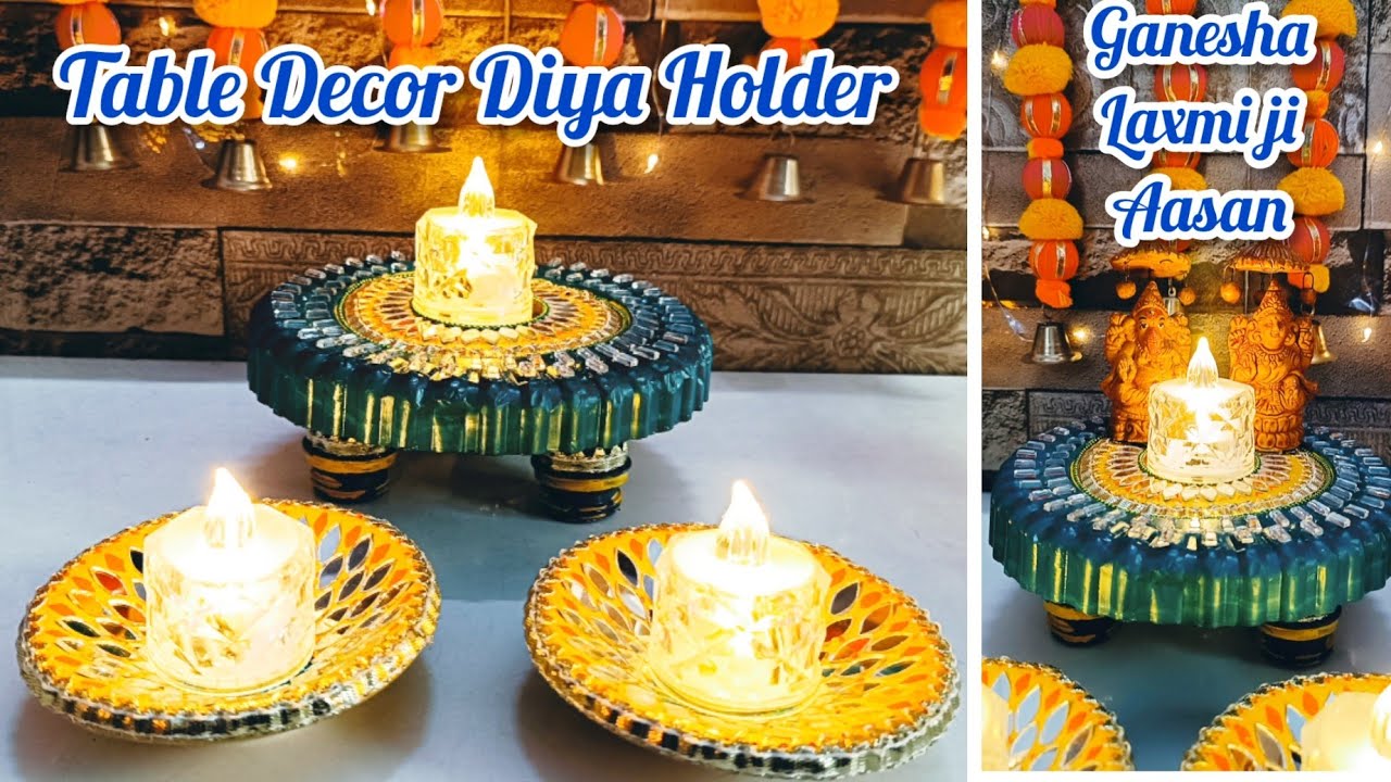 DIY Diwali Decor: Diya Holder making at Home | Mandir decoration ...