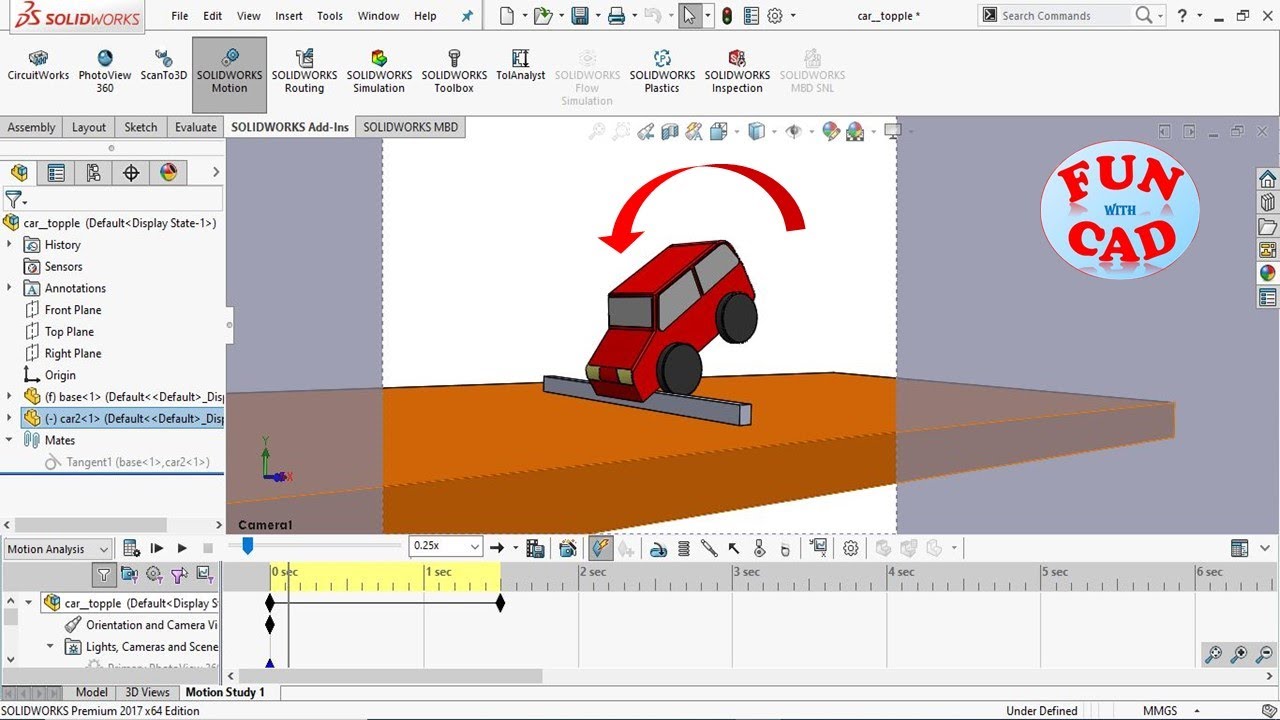 Learn Speed Car topple after crashing with obstruction | SolidWORKS ...