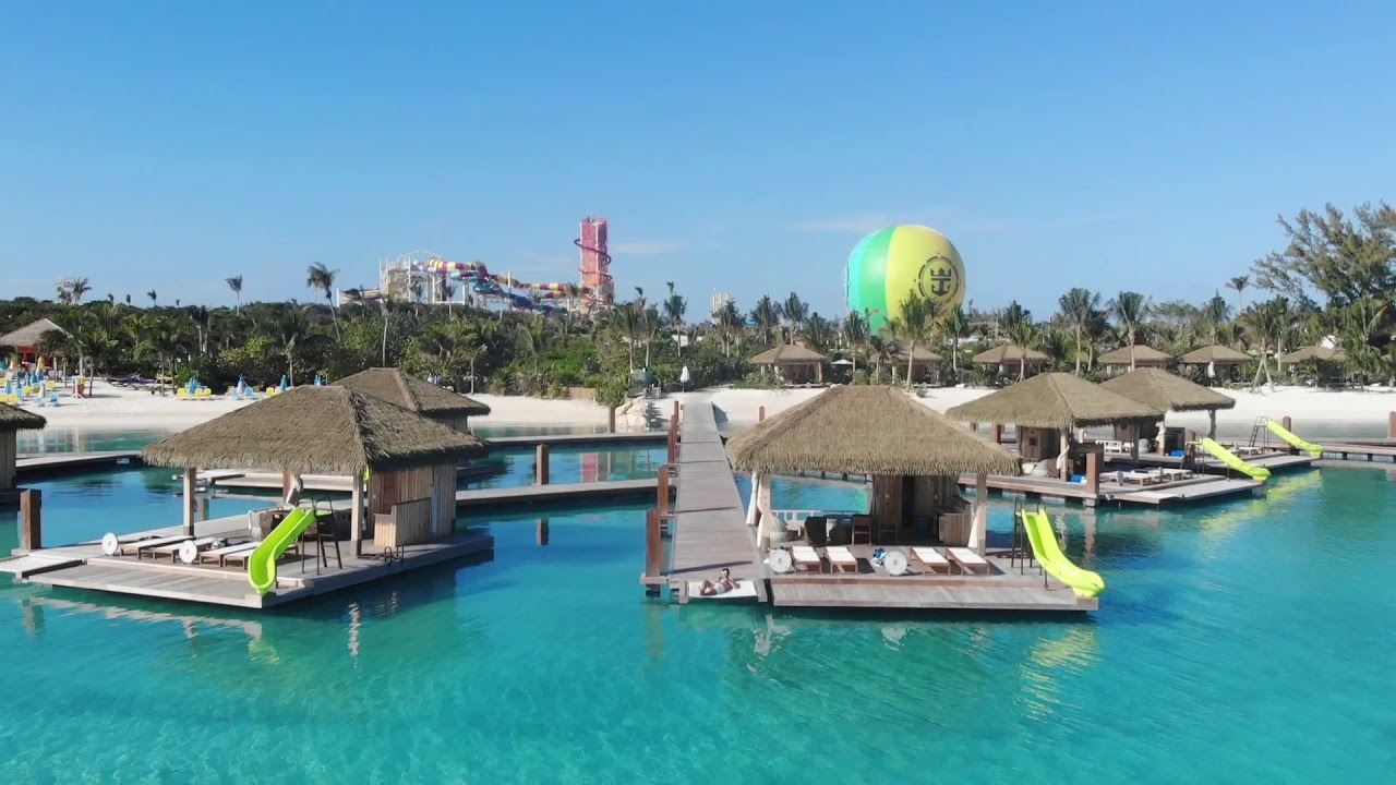 Over water cabanas on a private island! - YouTube