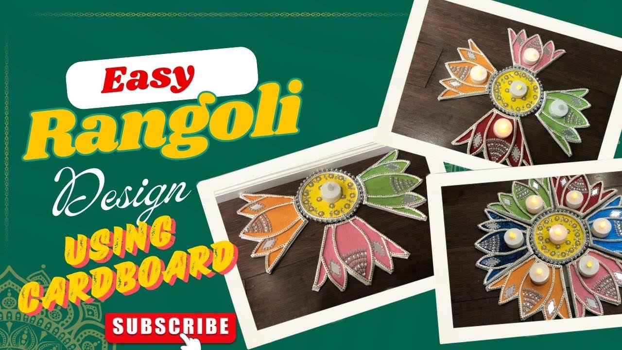 DIY Cardboard Rangoli Using Kundan | Diwali Rangoli Idea Using ...