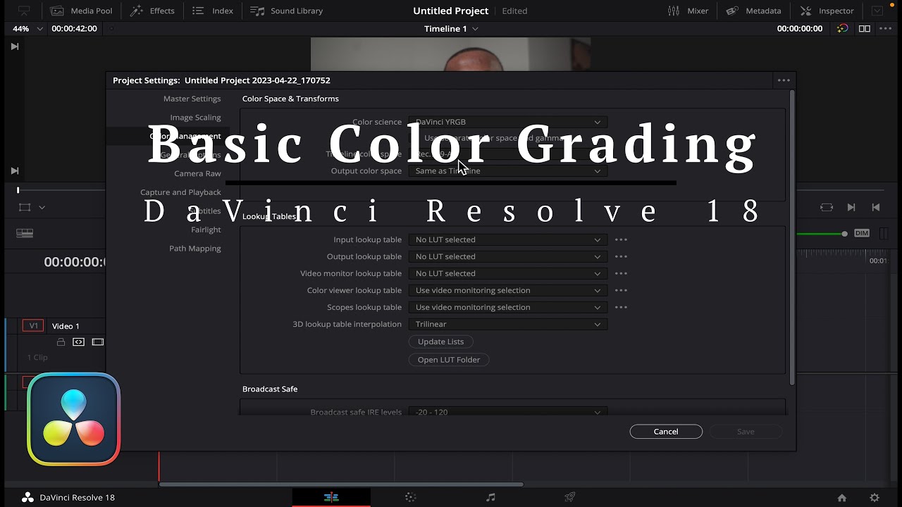How To Basic Color Grade | DaVinci Resolve 18 - YouTube
