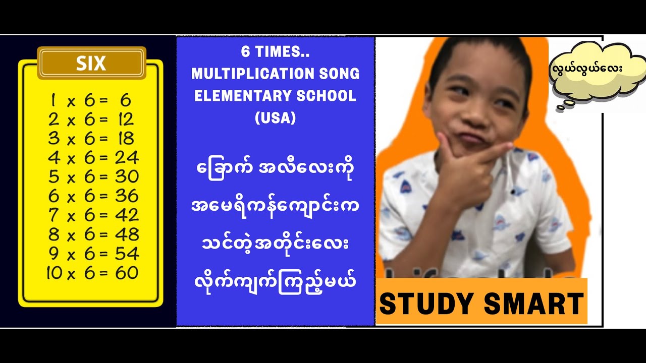 6 Times multiplication song| Wilkes Elementary School USA| 3rd grade |ခ ...