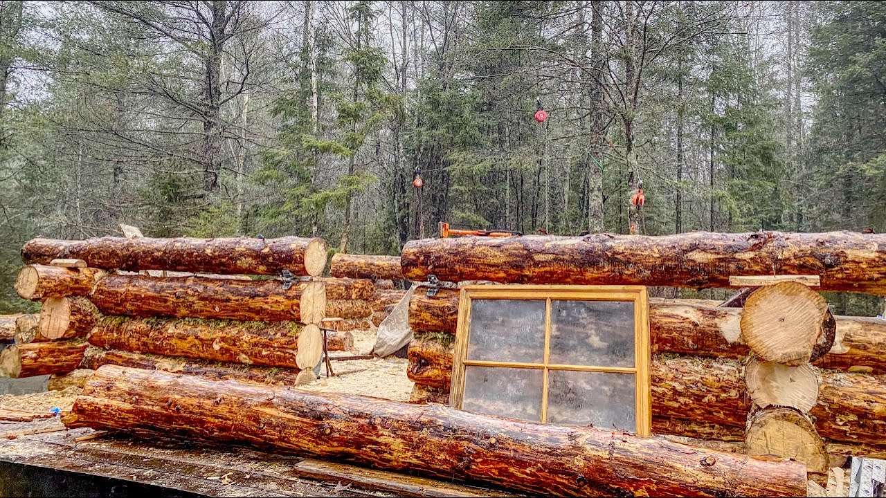 Fixing My Mistake on the Log Cabin, Spinning a Heavy Log End to End ...