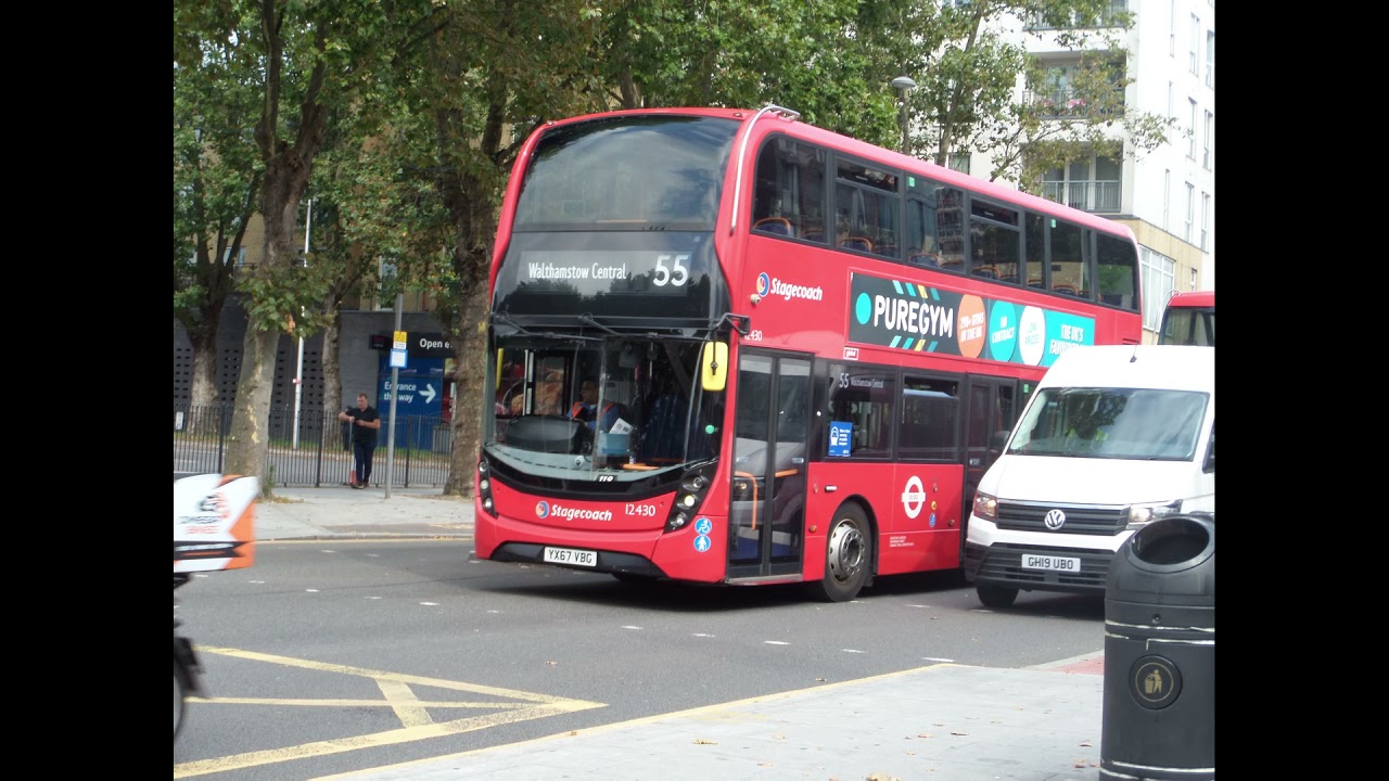 Enviro 400H MMC Stagecoach London 12430 YX67VBG on Route 55 Enters in ...