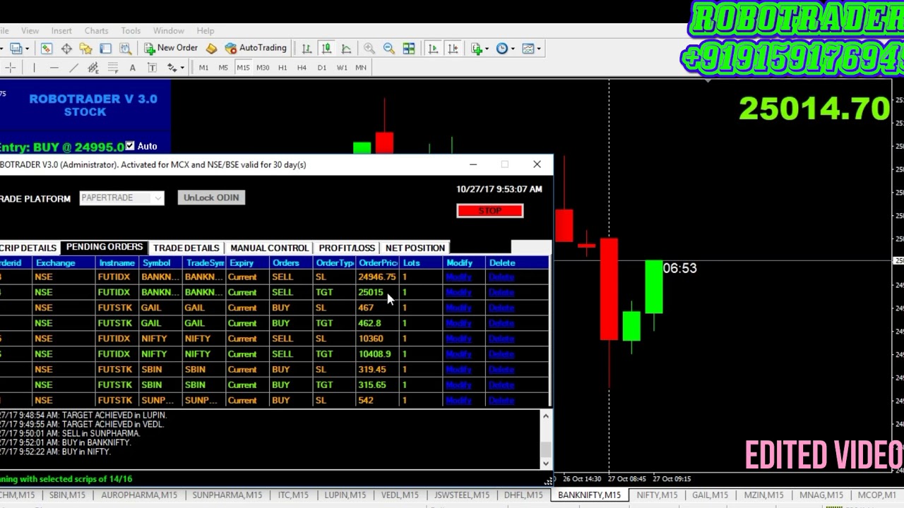 Robotrader performance on 27 10 17 in NSE - YouTube