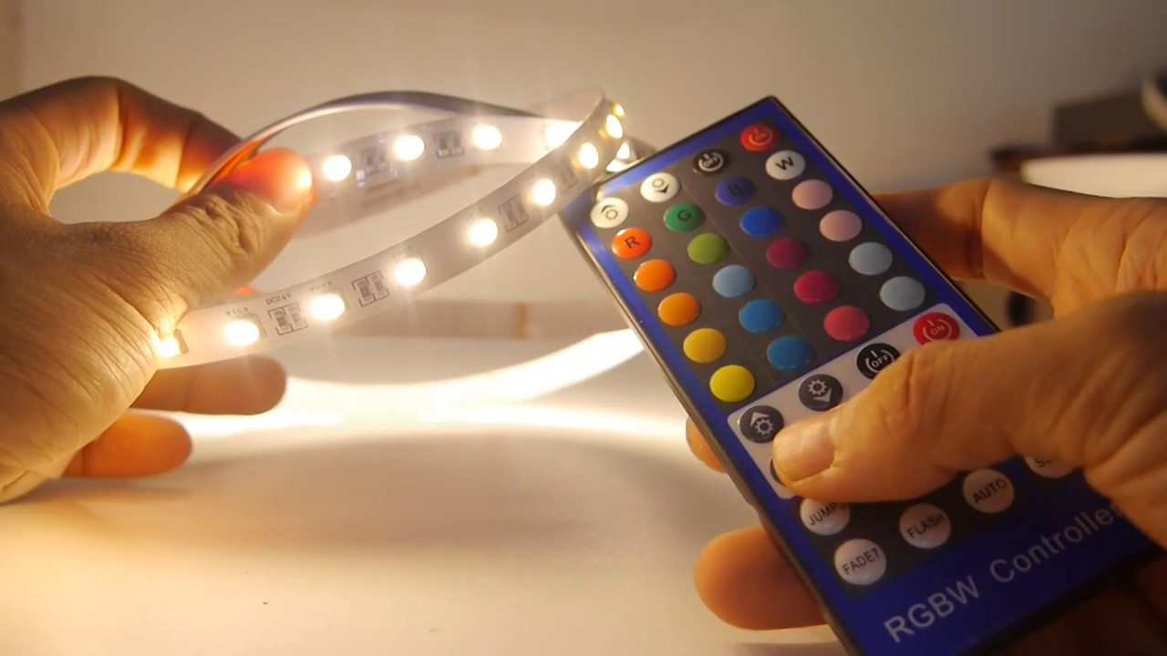 40 Keys RF Remote Controller for 5050 RGBW LED Light Strip 12-24V - YouTube