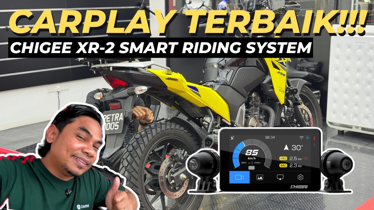 AKU PASANG CHIGEE XR-2 DEKAT VSTROM 250SX | CARPLAY TERBAIK ABAD INI ...