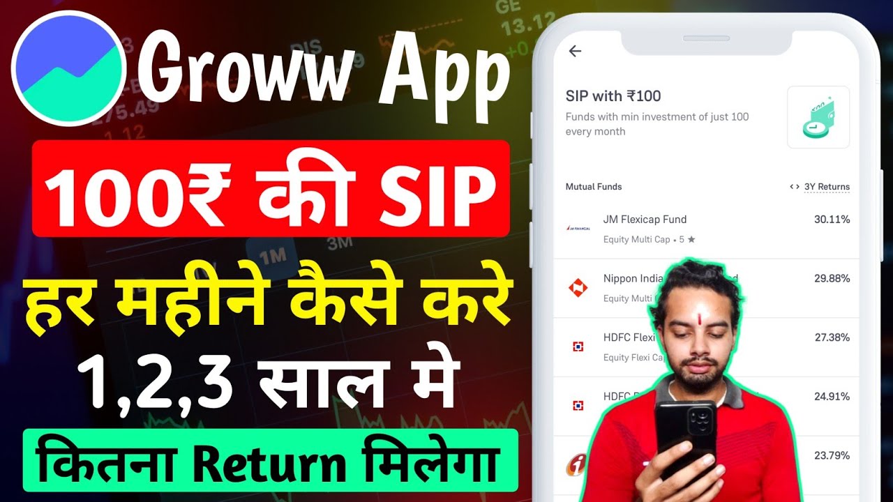 Groww App par 100₹ Month ke SIP kaise kare | How to do SIP of ₹100 per ...