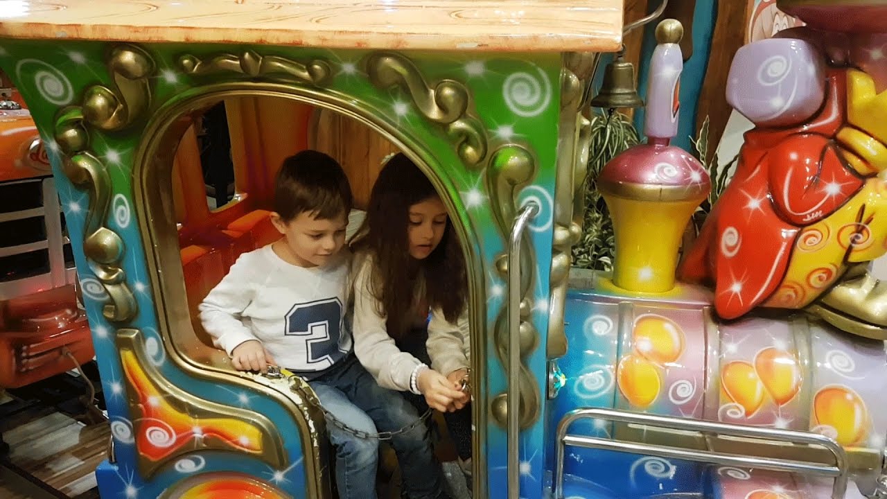 Indoor playground fun for kids. Train ride - YouTube