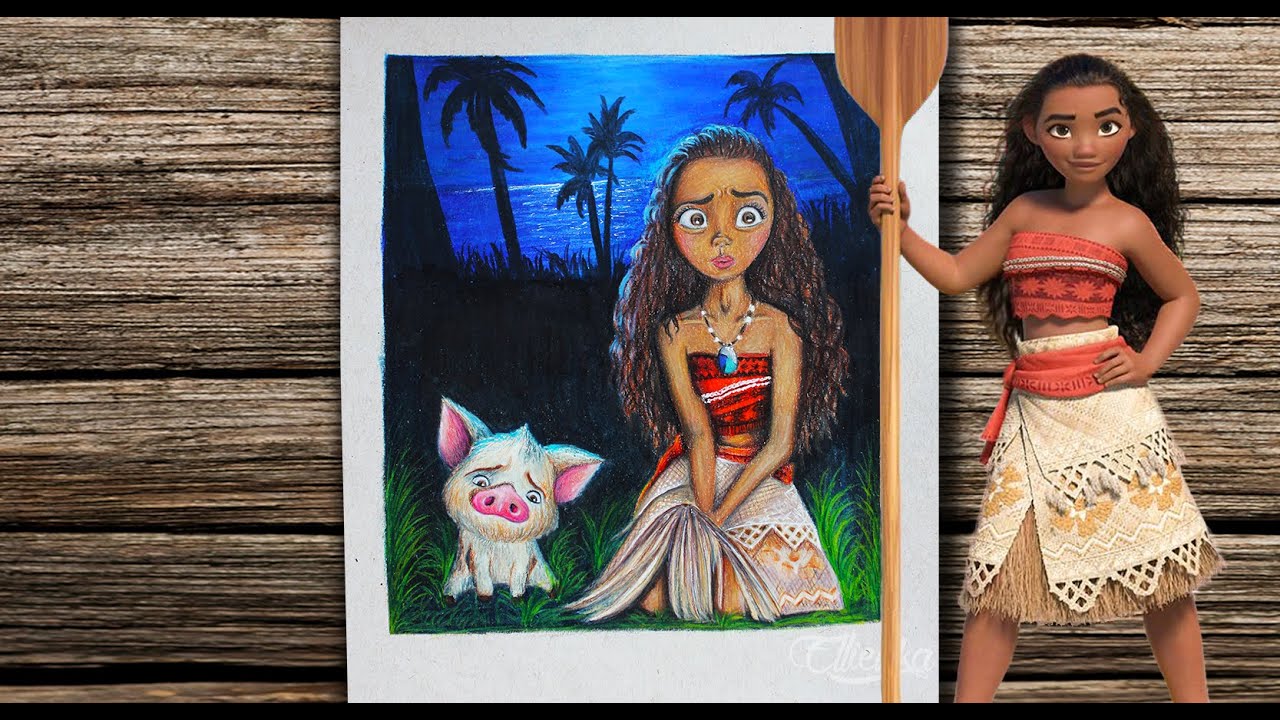 HOW TO DRAW - Moana, Disney (speed drawing) - YouTube