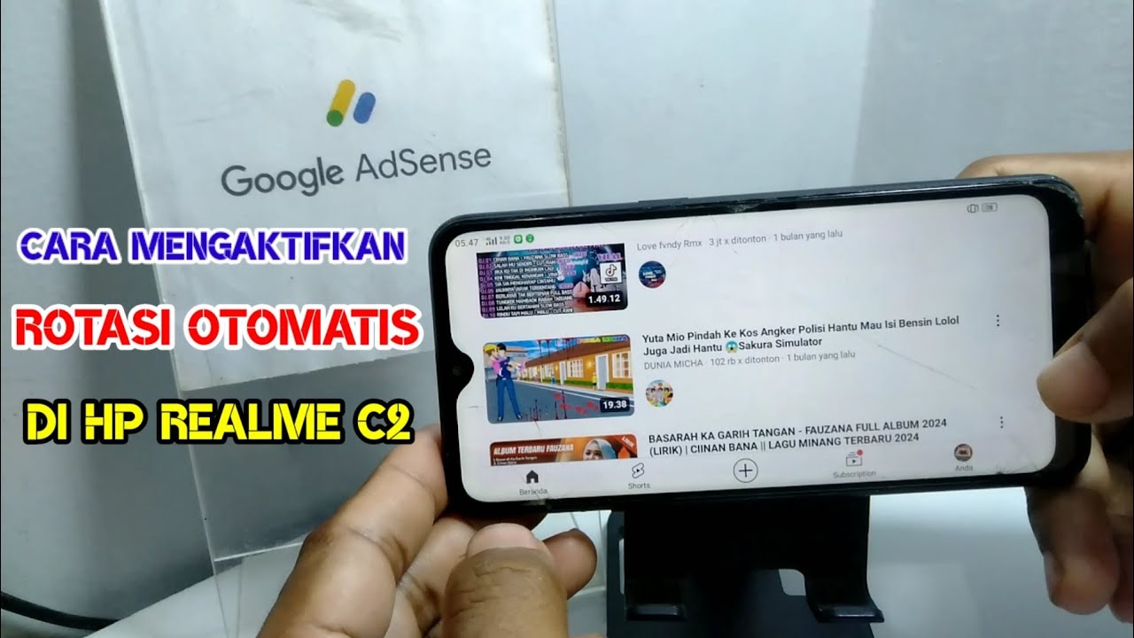 Cara Mengaktifkan Rotasi Otomatis Di HP Realme C2 - YouTube
