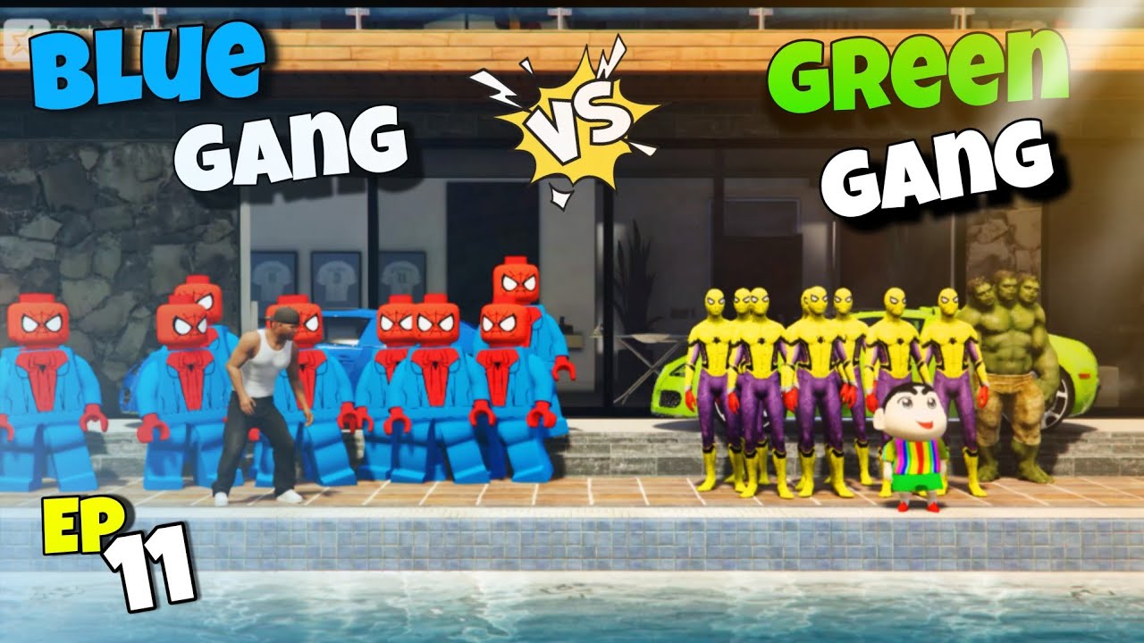 BLUE GANG VS GREEN GANG VEHICLE BOOST CAR EP 11 | GTA 5 GAMEPLAY # ...
