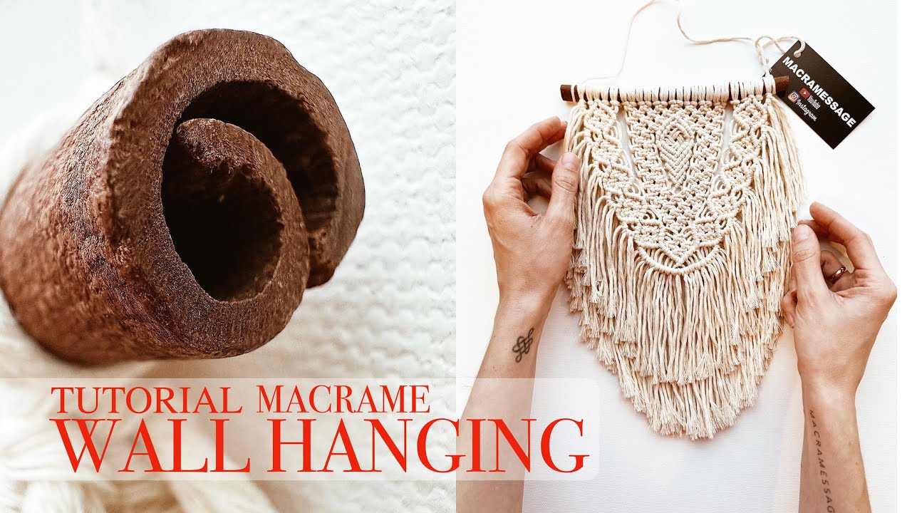 DY: Small Legendary Macrame Wall hanging on a CINNAMON stick - YouTube