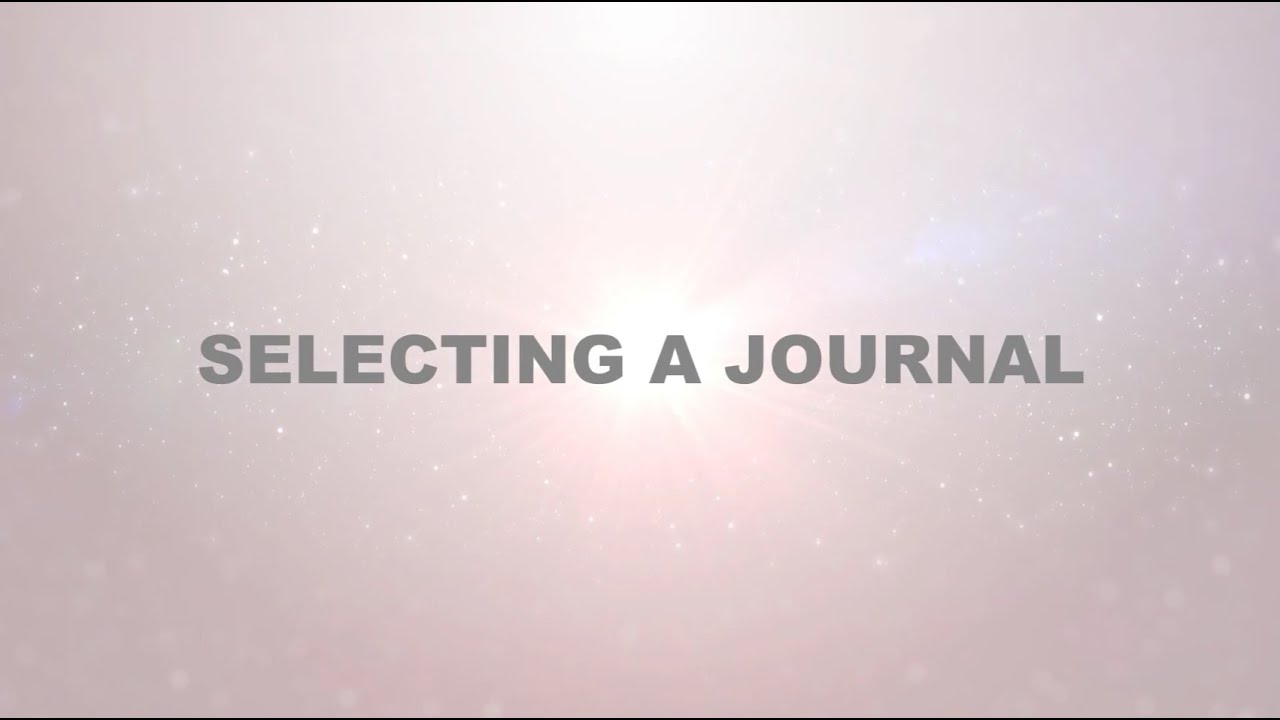 Selecting a Journal - YouTube