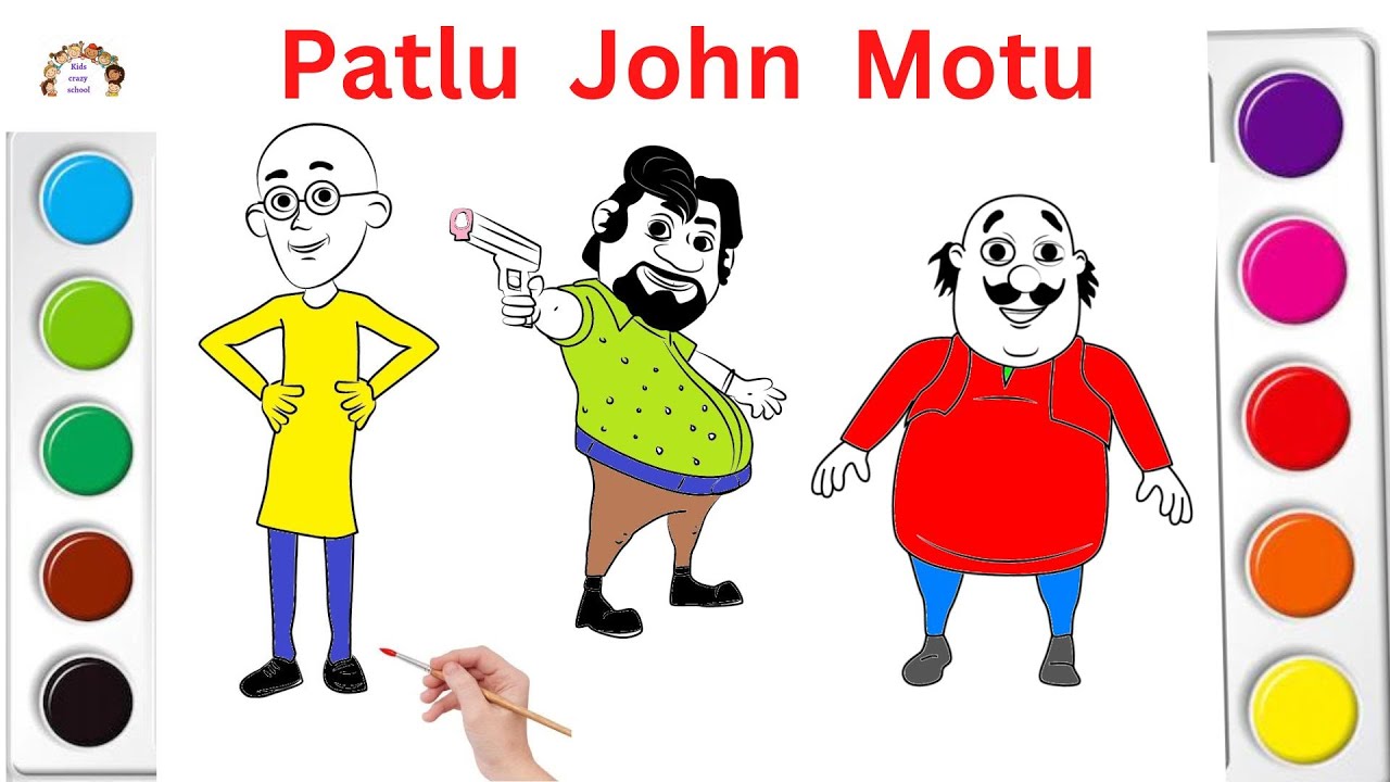 Motu Patlu Drawing|How To Draw Motu patlu Cartoon - YouTube