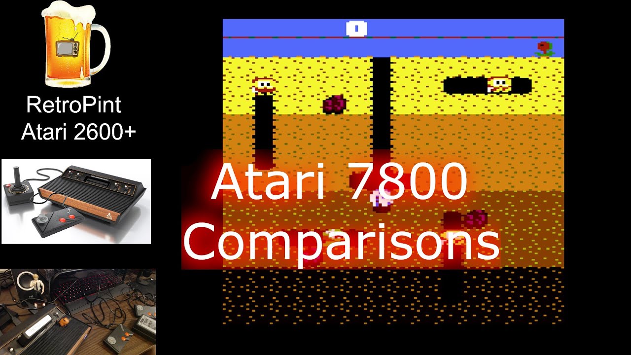 Atari 7800 Games on the Atari 2600+ - Compare to 2600 version to 7800 - YouTube