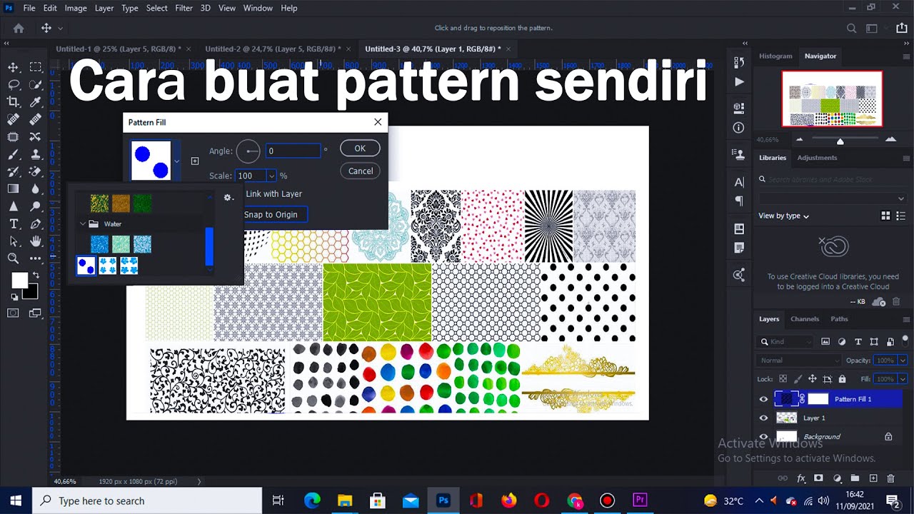 Cara membuat pattern sendiri di Photoshop - YouTube