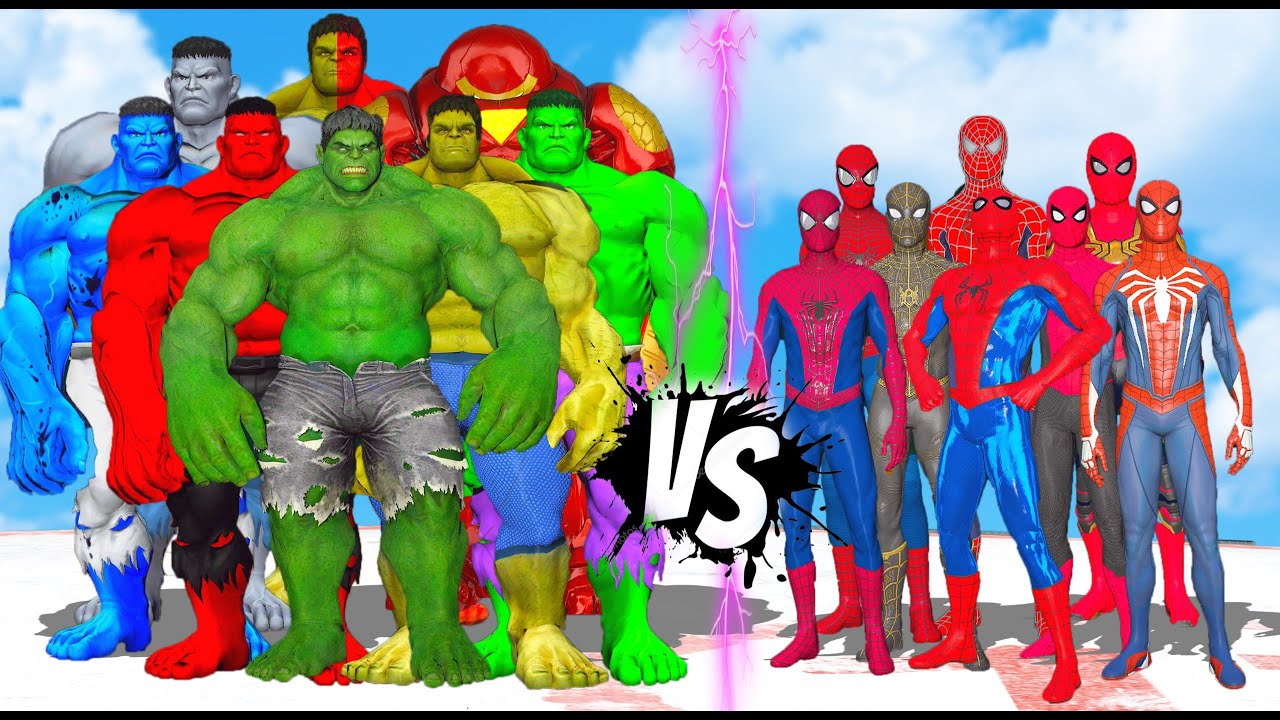 TEAM HULK VS TEAM SPIDERMAN - SUPERHEROES WAR - YouTube