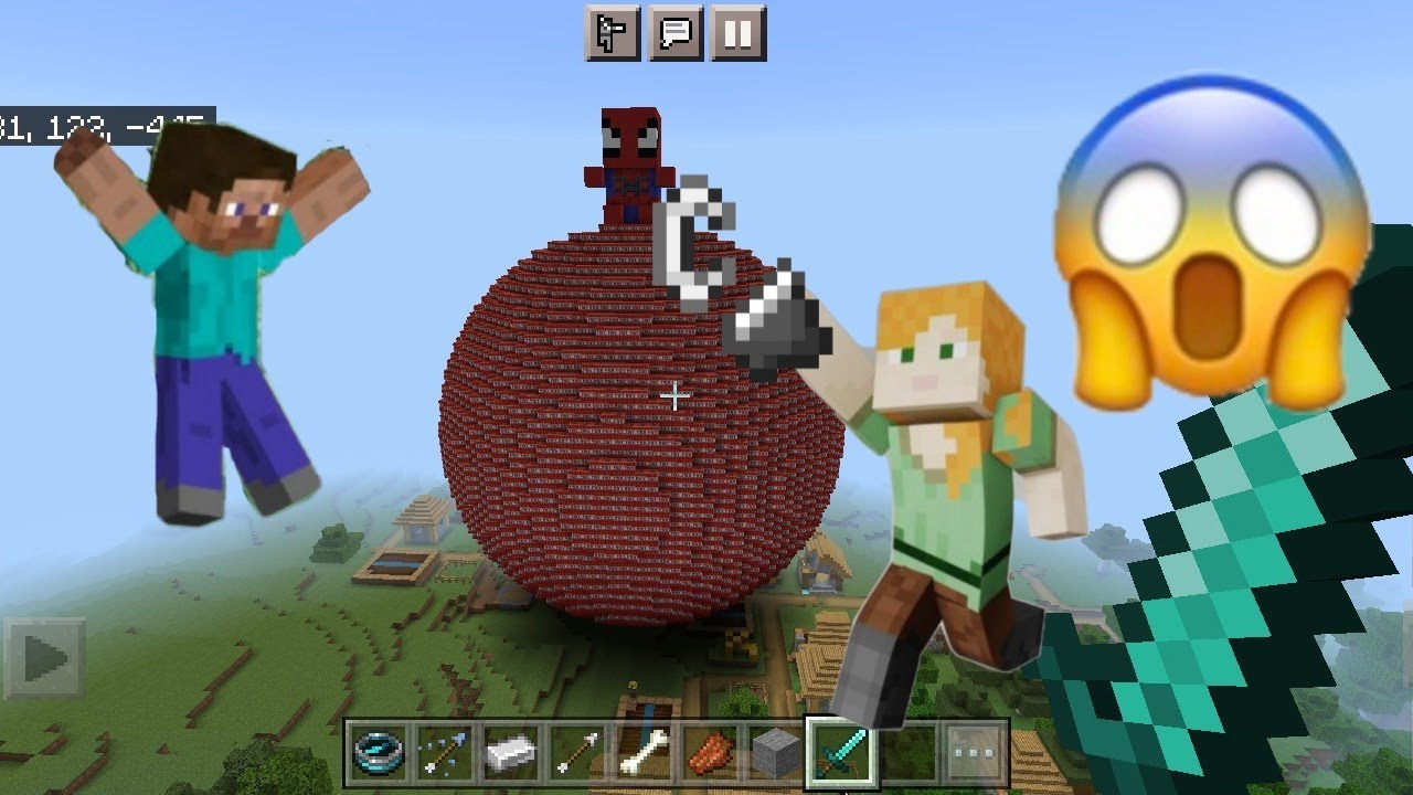 The TNT rain blasting 100000000 TNT ball on village #minecraft #youtube ...