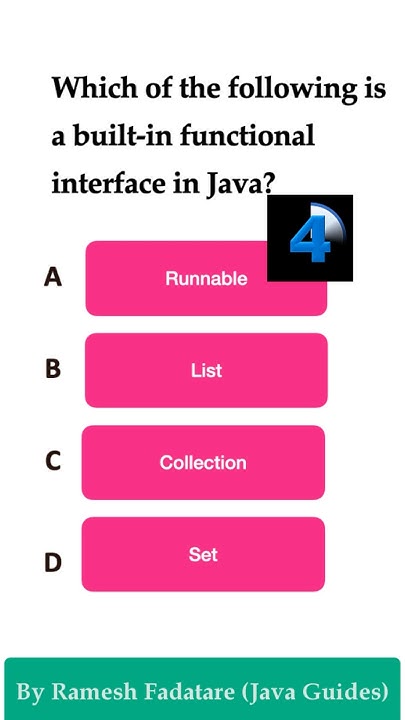 Java Quiz 60 - Which of the following is the built-in functional interface #java #javaquiz # ...