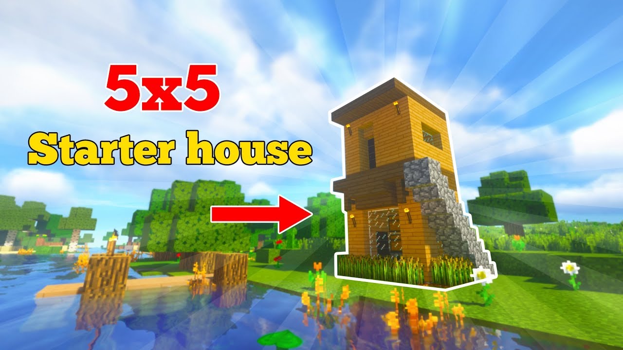 Minecraft 5x5 starter house - YouTube