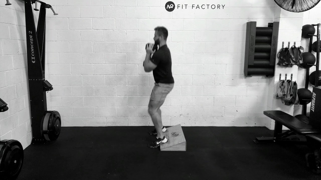 Isometric Heels Elevated DB Goblet Squat - YouTube