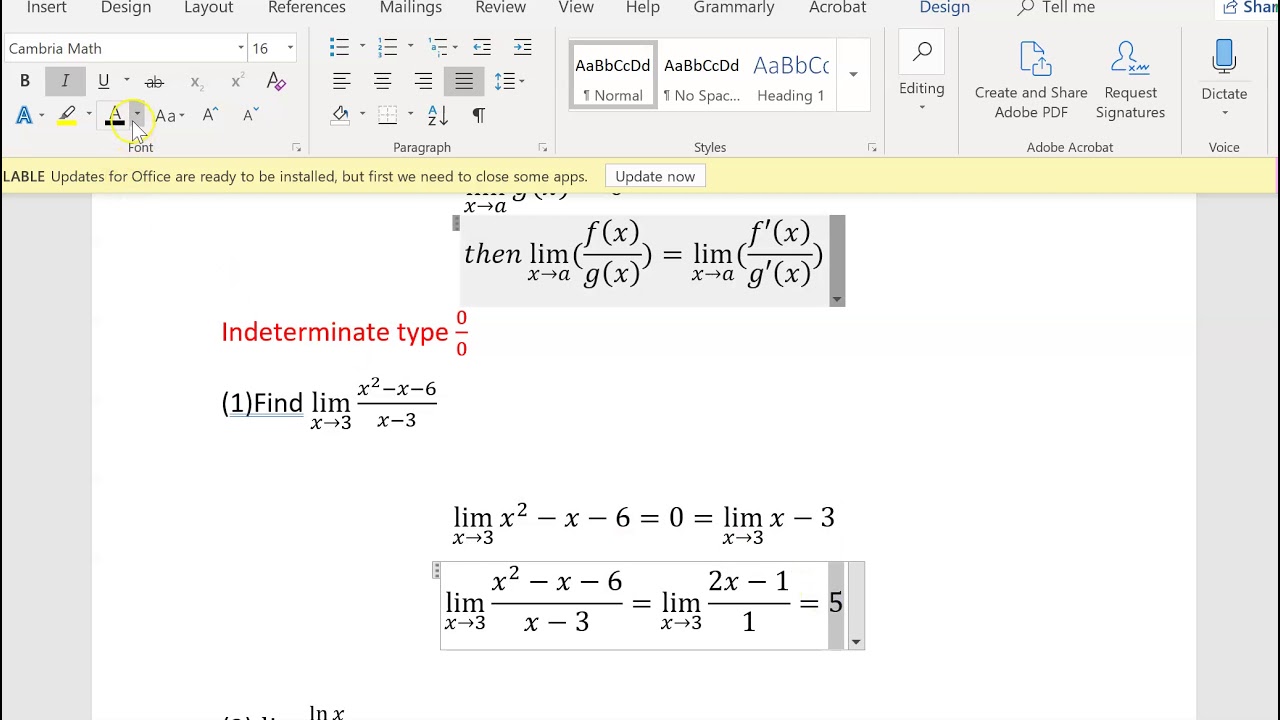 6.8 Indeterminate Forms and L'Hospital's Rule - YouTube